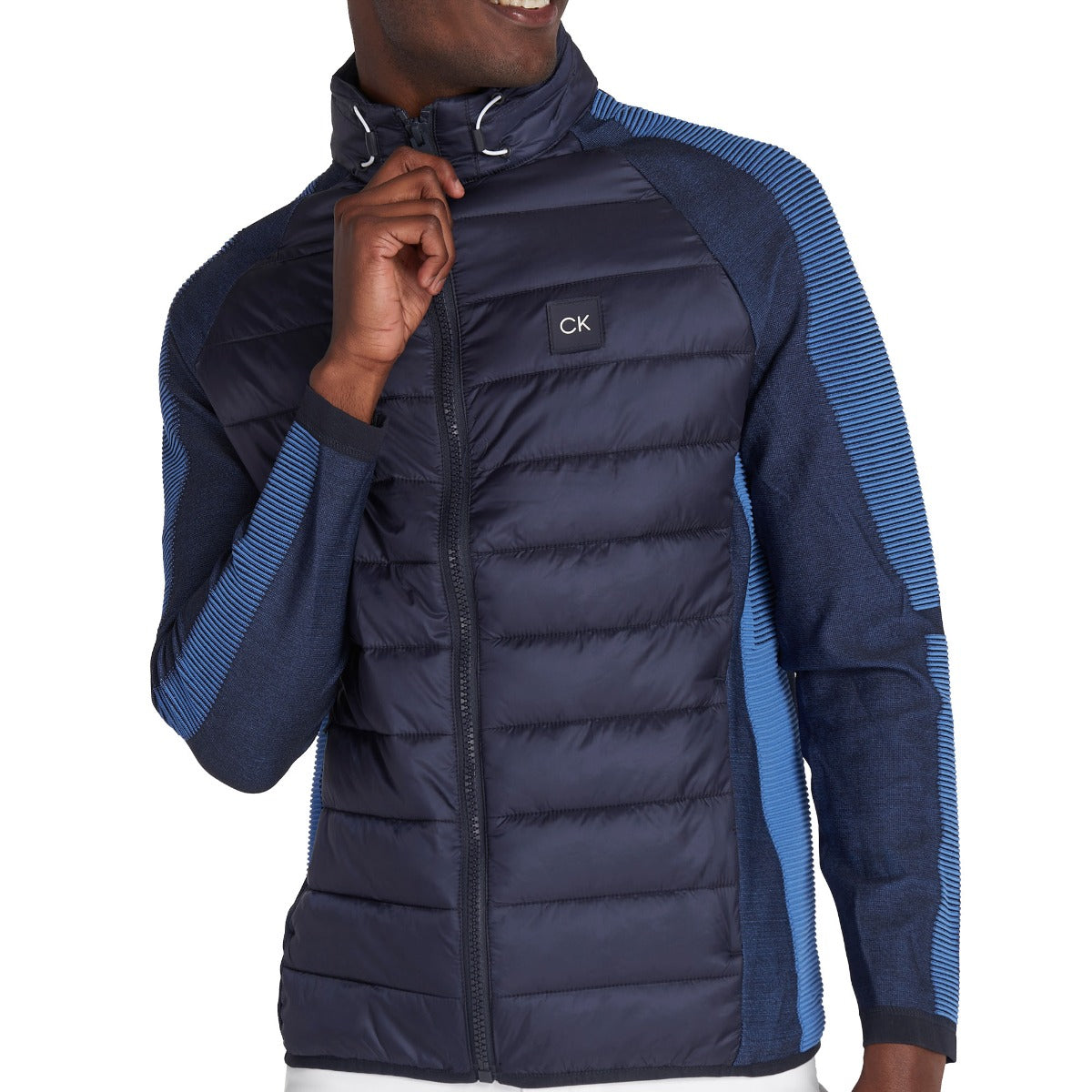 Calvin Klein Dynamo Tech Knit Jacket - Navy/Ocean Blue