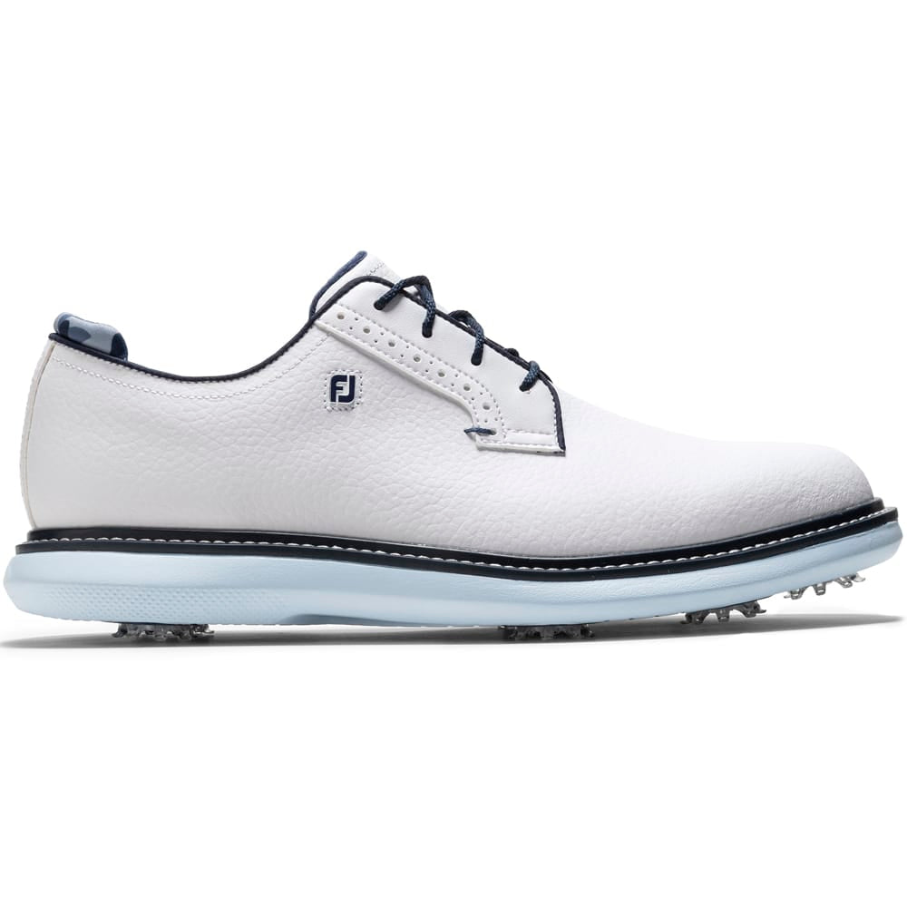 FootJoy Traditions Blucher Spiked Waterproof Shoes - Ltd Edition White