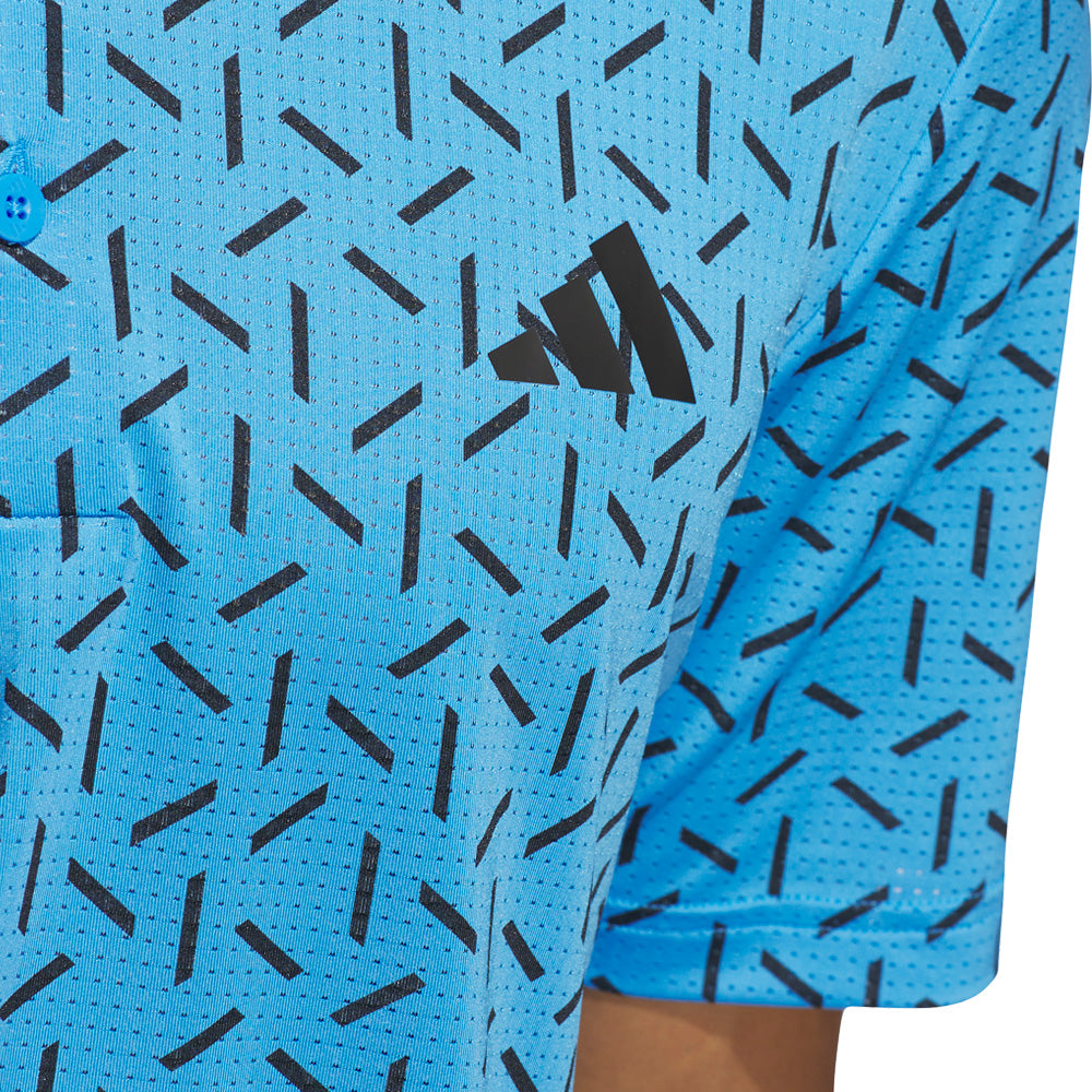 adidas Ultimate365 Mesh Print Climacool Polo - Lucid Ray Blue