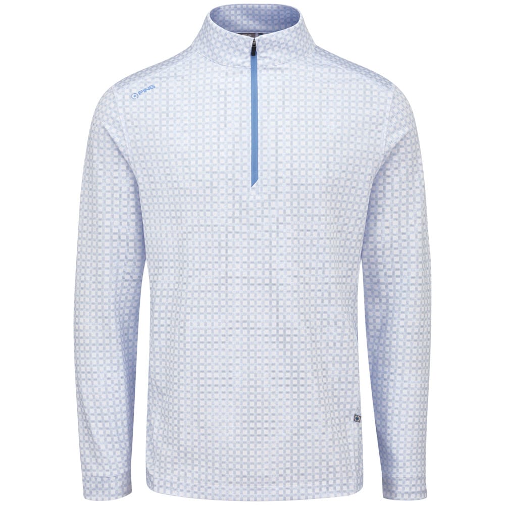 Ping Latham 1/2 Zip Mid Layer - Cornflower Blue/White