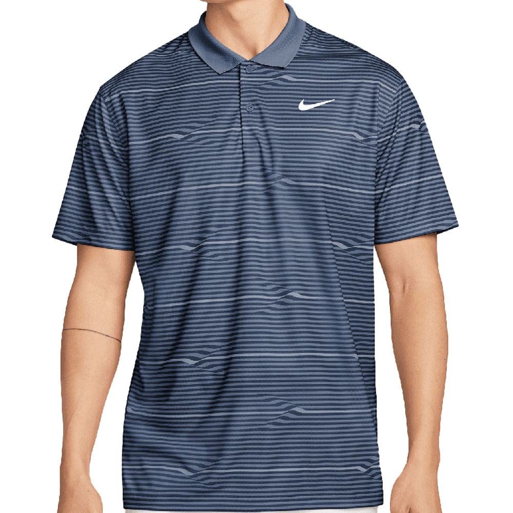Nike Dri-FIT Victory+ Ripple Polo Shirt - Midnight Navy/Diffused Blue/