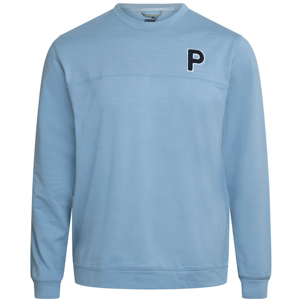 Puma Cloudspun Patch Crewneck Sweater - Zen Blue Heather