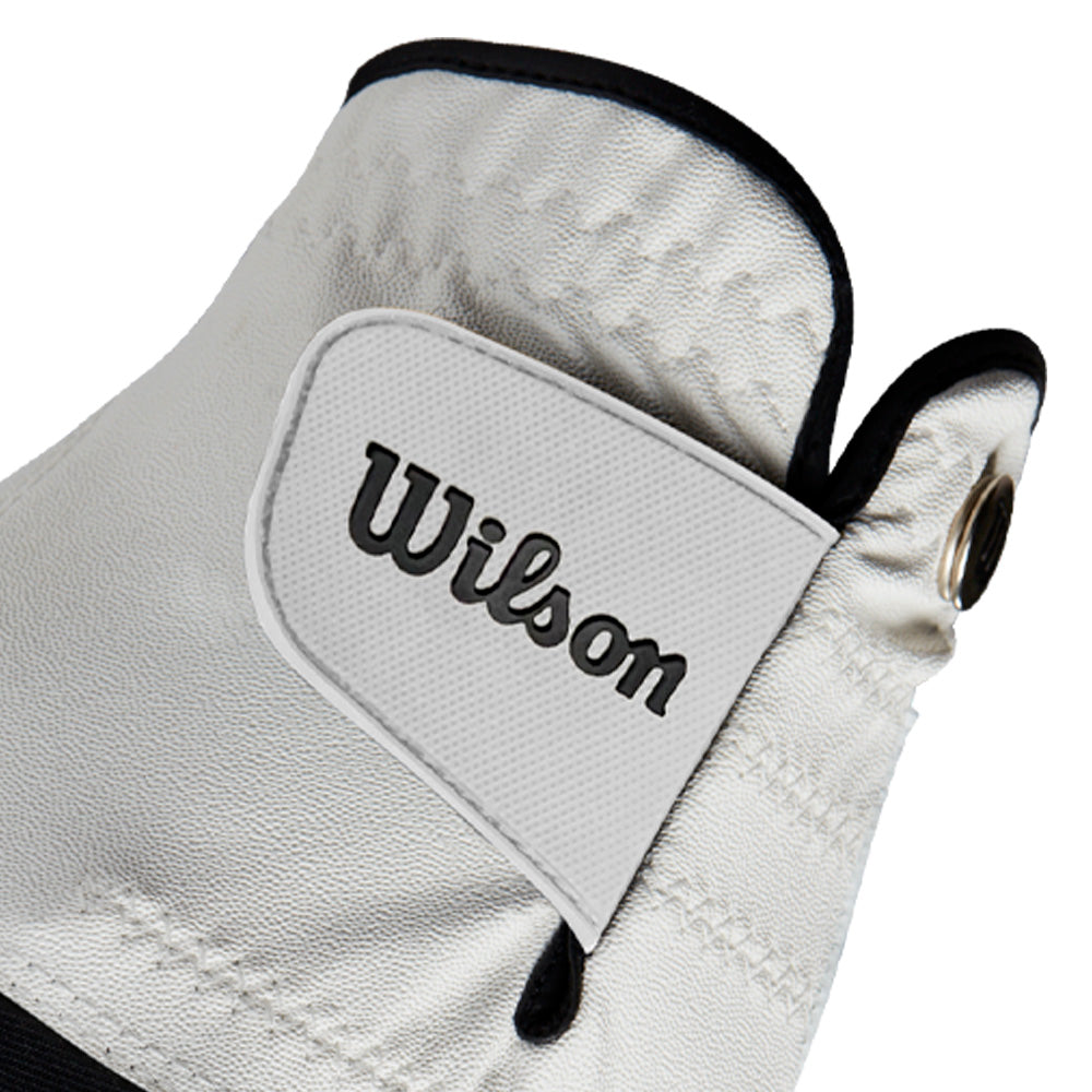 Wilson Feel Plus Cabretta Leather Golf Glove - White
