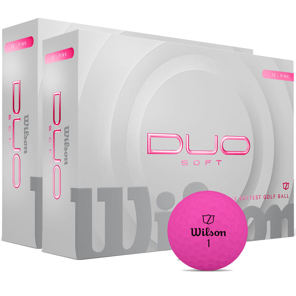 Wilson Staff Duo Soft Golf Balls - Pink - Double Dozen