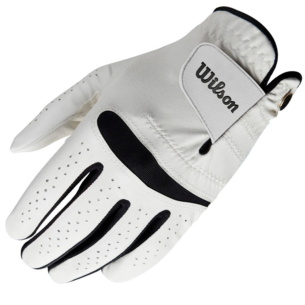 Wilson Feel Plus Cabretta Leather Golf Glove - White