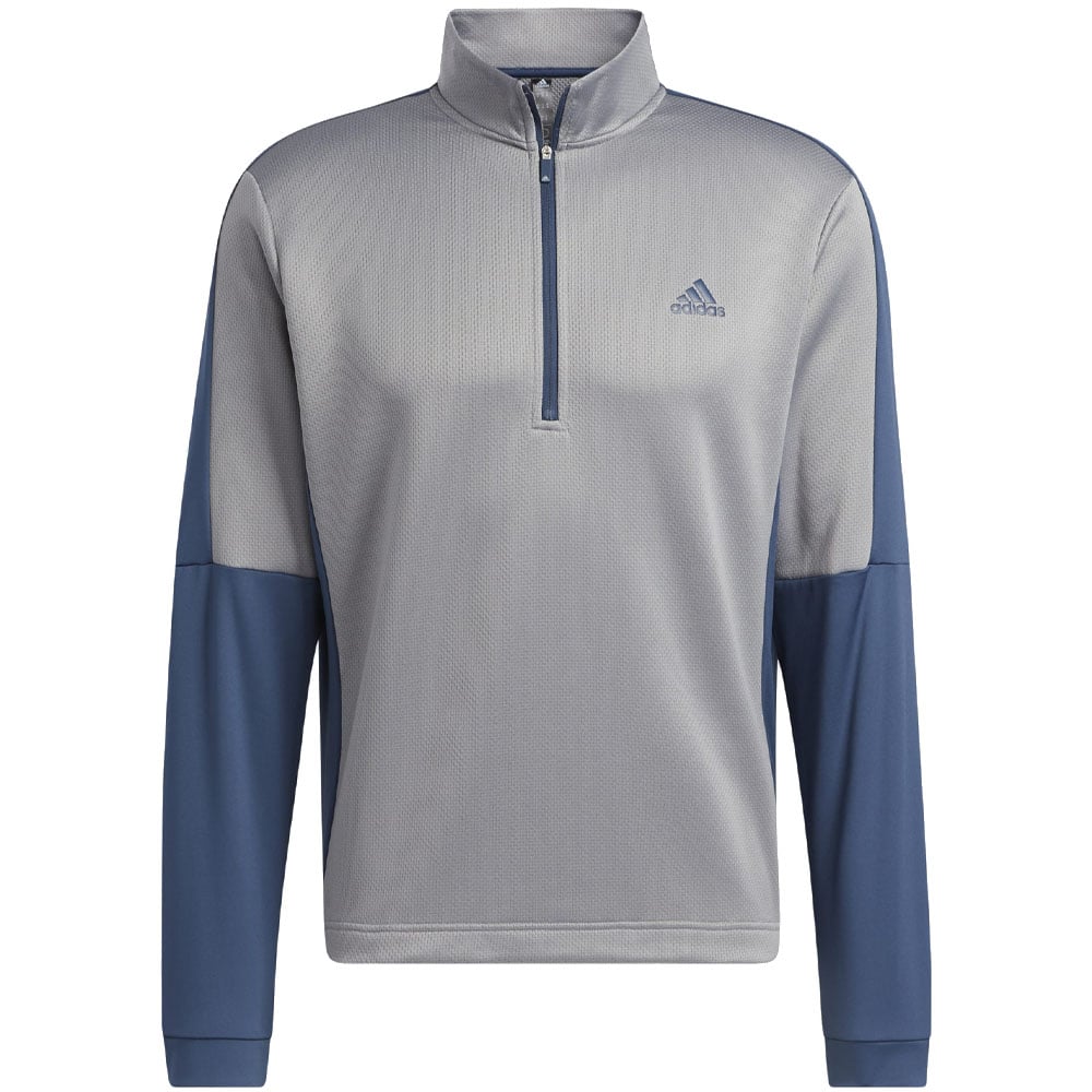 adidas Colour Block 1/4 Zip Pullover - Grey Three/Crew Navy
