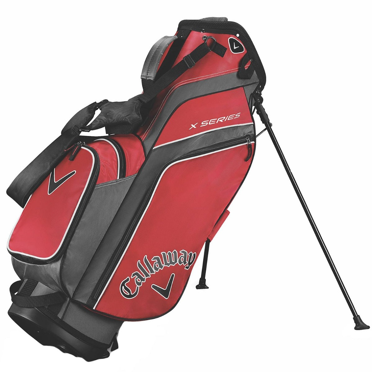 Callaway X Series Stand Bag - Red/Titanium/White