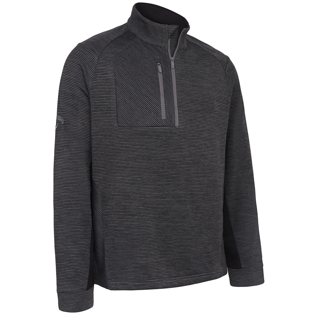 Callaway Heather Eco Stripe Fleece - Black Heather