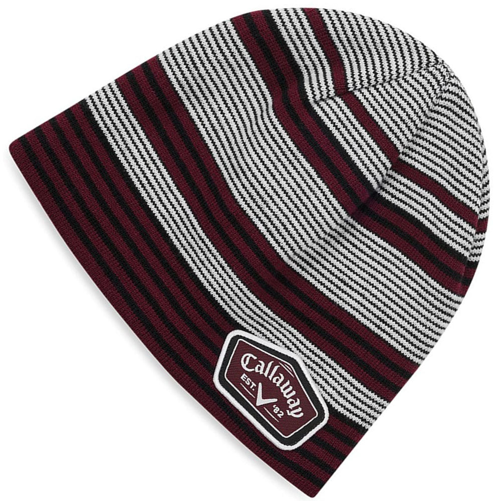 Callaway Winter Chill Beanie - White/Black/Maroon