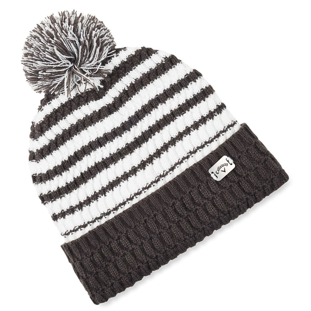 Callaway Winter Pom Pom Beanie Hat - Charcoal/White
