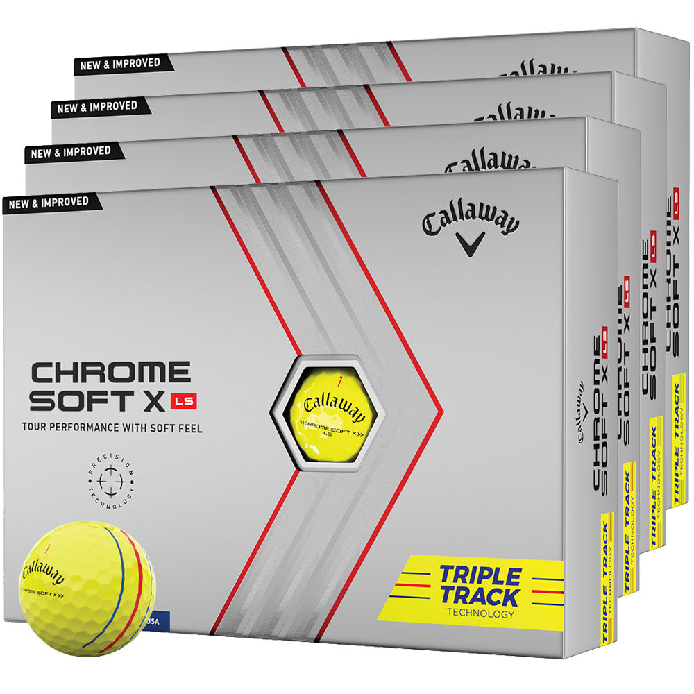 Callaway Chrome Soft X LS Triple Track Golf Balls - Yellow - 4 for 3