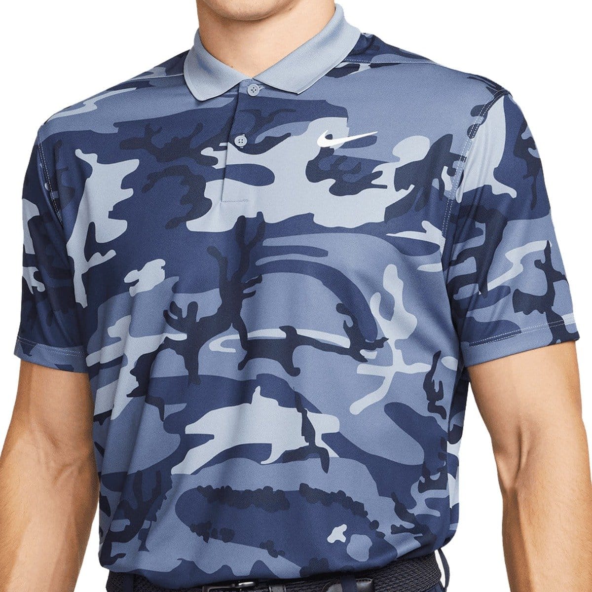 Nike Dri-FIT Victory+ Camo Polo Shirt - Ashen Slate/Diffused Blue/Whit