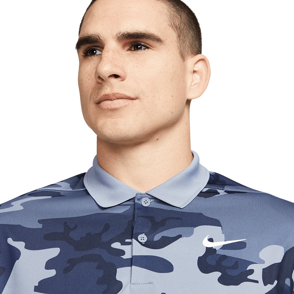 Nike Dri-FIT Victory+ Camo Polo Shirt - Ashen Slate/Diffused Blue/Whit