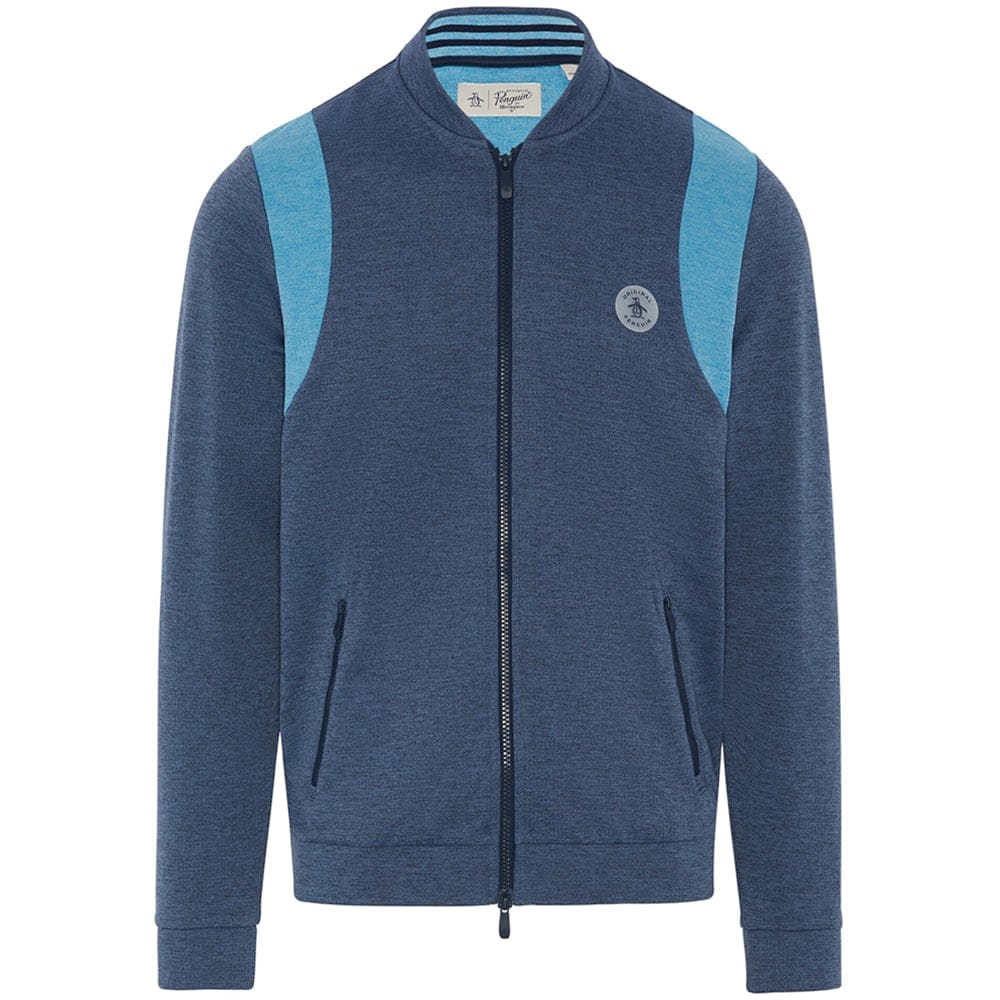 Original Penguin Full Zip 80's Bomber Colour Block Jacket - Black Iris
