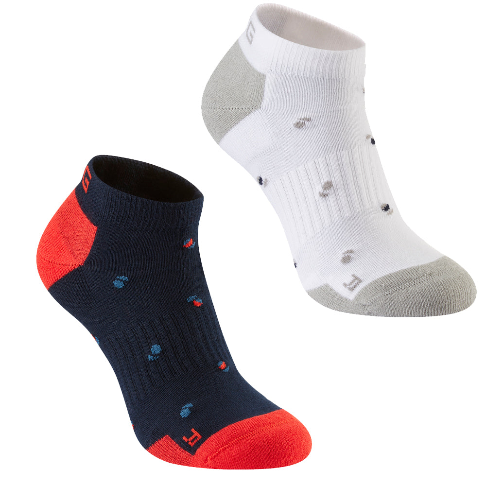 Ping Split Ball No Show SensorCool Socks (2 Pack) - White/Navy