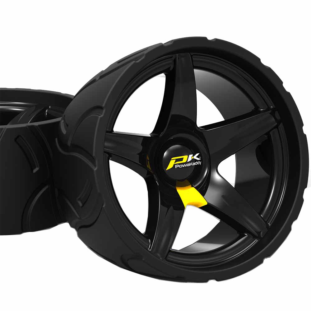 PowaKaddy Wide Sport Golf Trolley Wheels (Pair) - Black