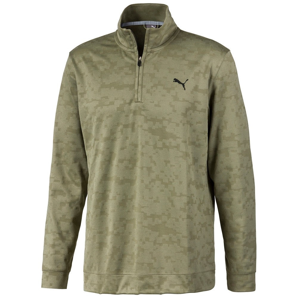 Puma Alterknit Digi Camo Golf 1/4 Zip - Lichen Green