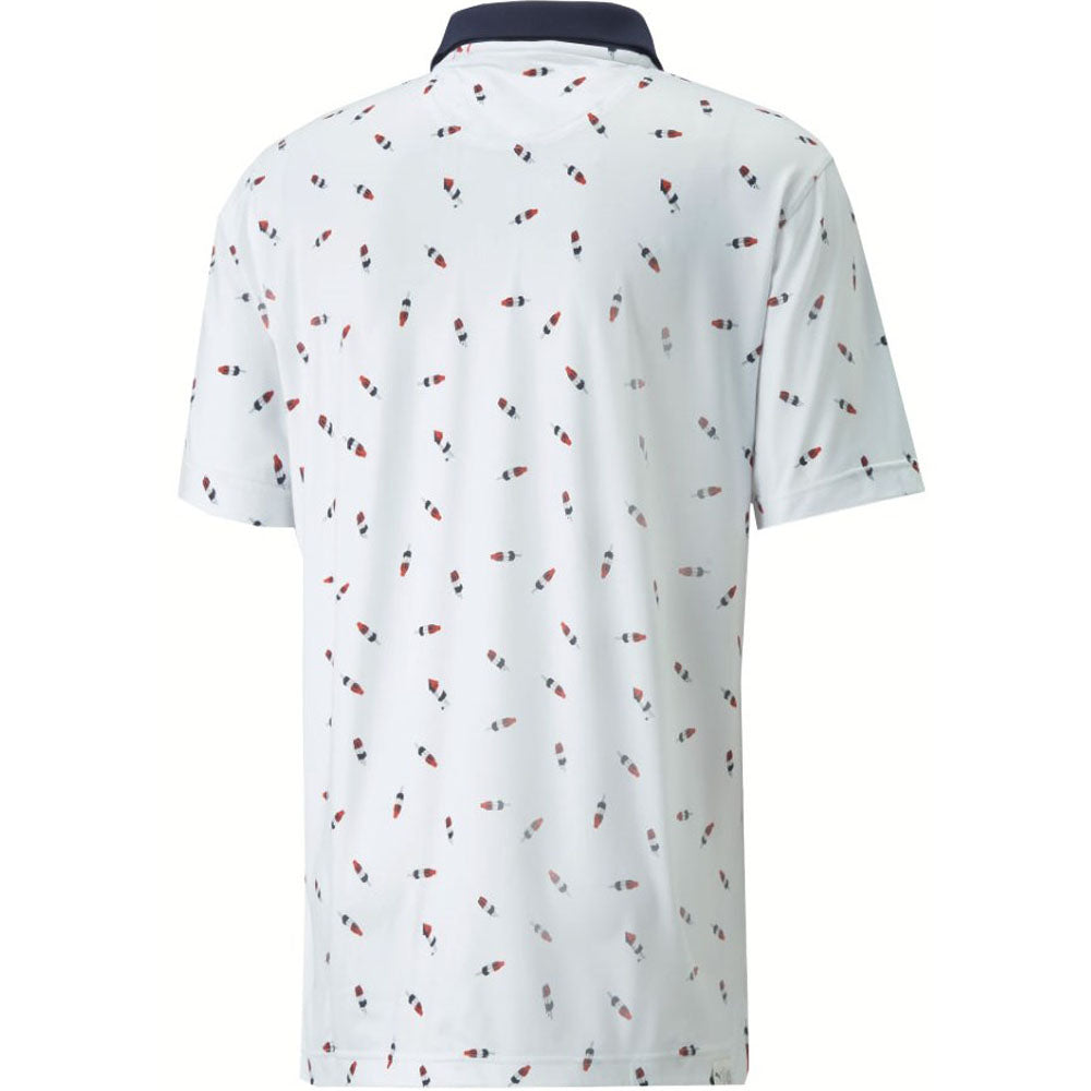 Puma Cloudspun Popsi-Cool Polo Shirt - Bright White/Ski Patrol