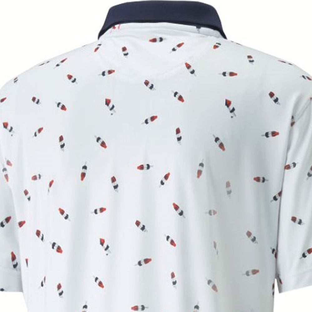 Puma Cloudspun Popsi-Cool Polo Shirt - Bright White/Ski Patrol