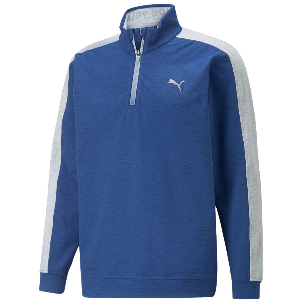 Puma Cloudspun T7 1/4 Zip Pullover - Blazing Blue Heather/High Rise