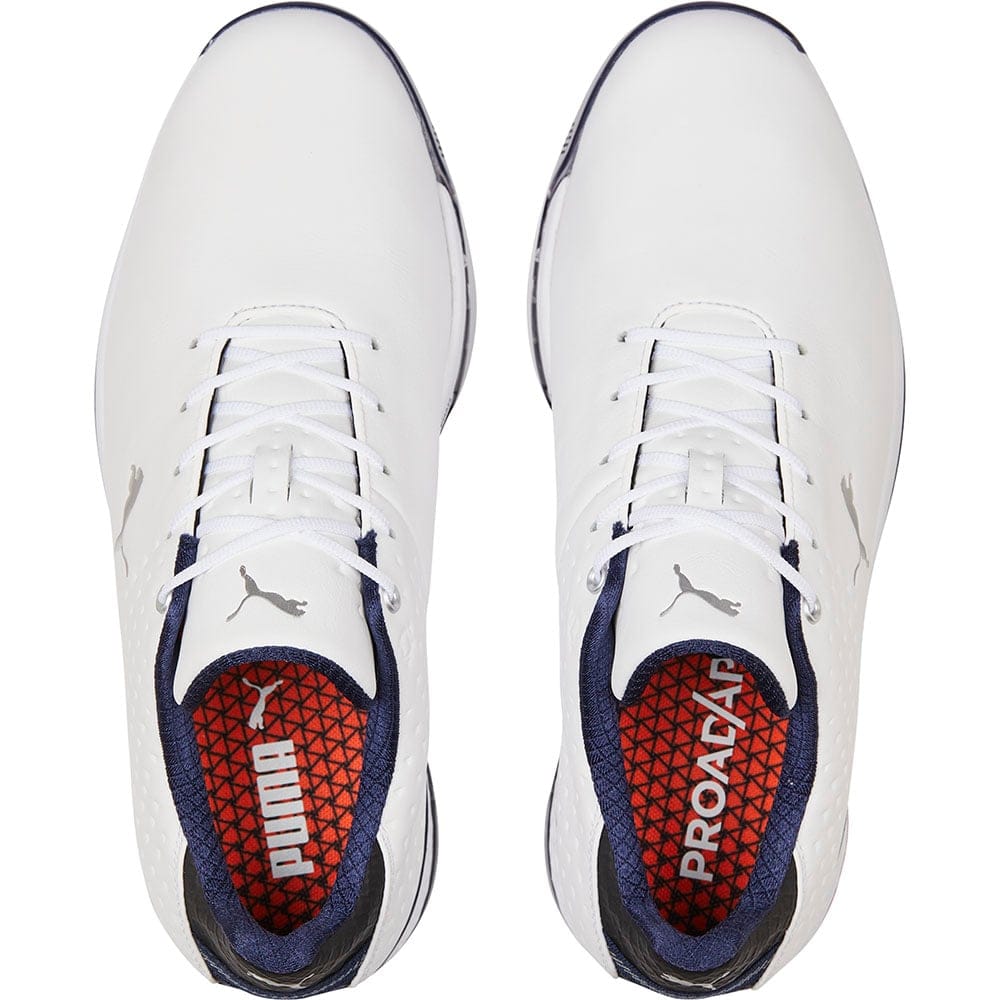 Puma PROADAPT ALPHACAT Leather Spikeless Shoes - White/Navy/For All Ti
