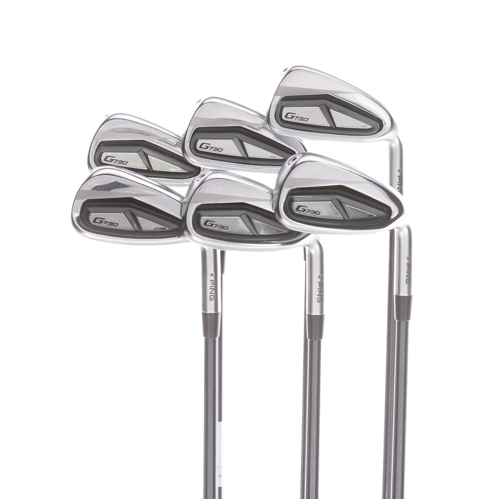Ping G730 Graphite Mens Right Hand Irons 6-UW Green Dot 2* Upright Sen
