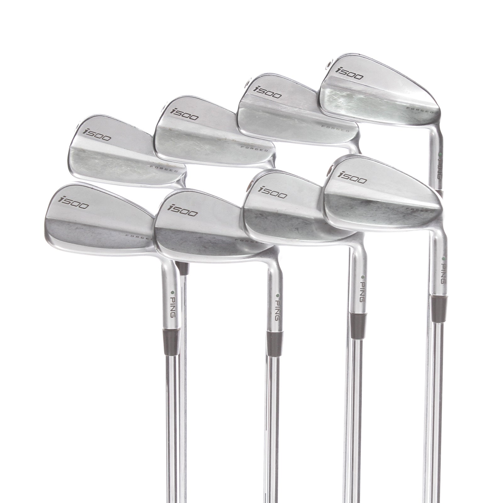 Ping i500 Steel Mens Right Hand Irons 4-UW Green Dot 2* Upright Stiff