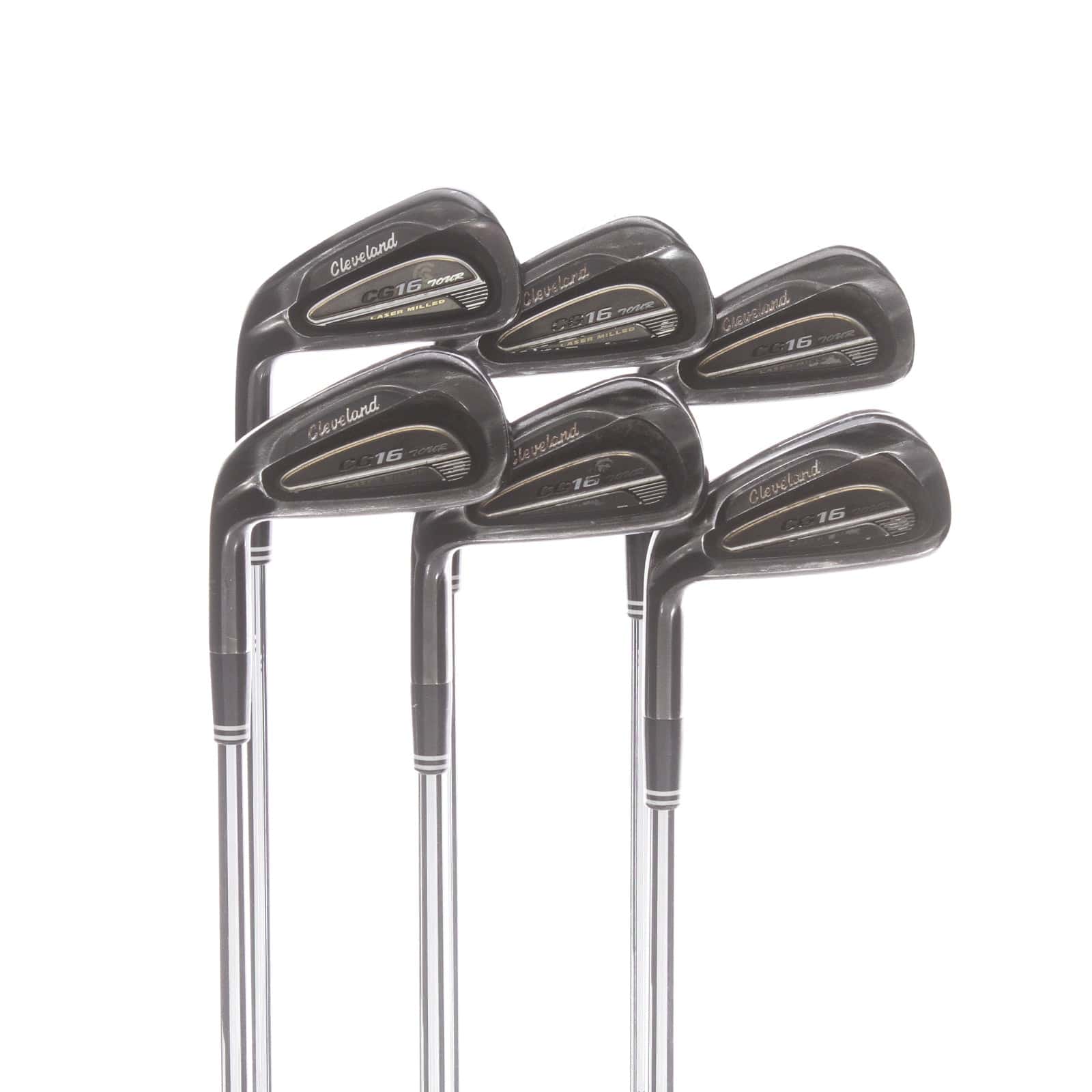 Cleveland CG16 Black Pearl Steel Mens Left Hand Irons 5-PW Stiff - Dyn