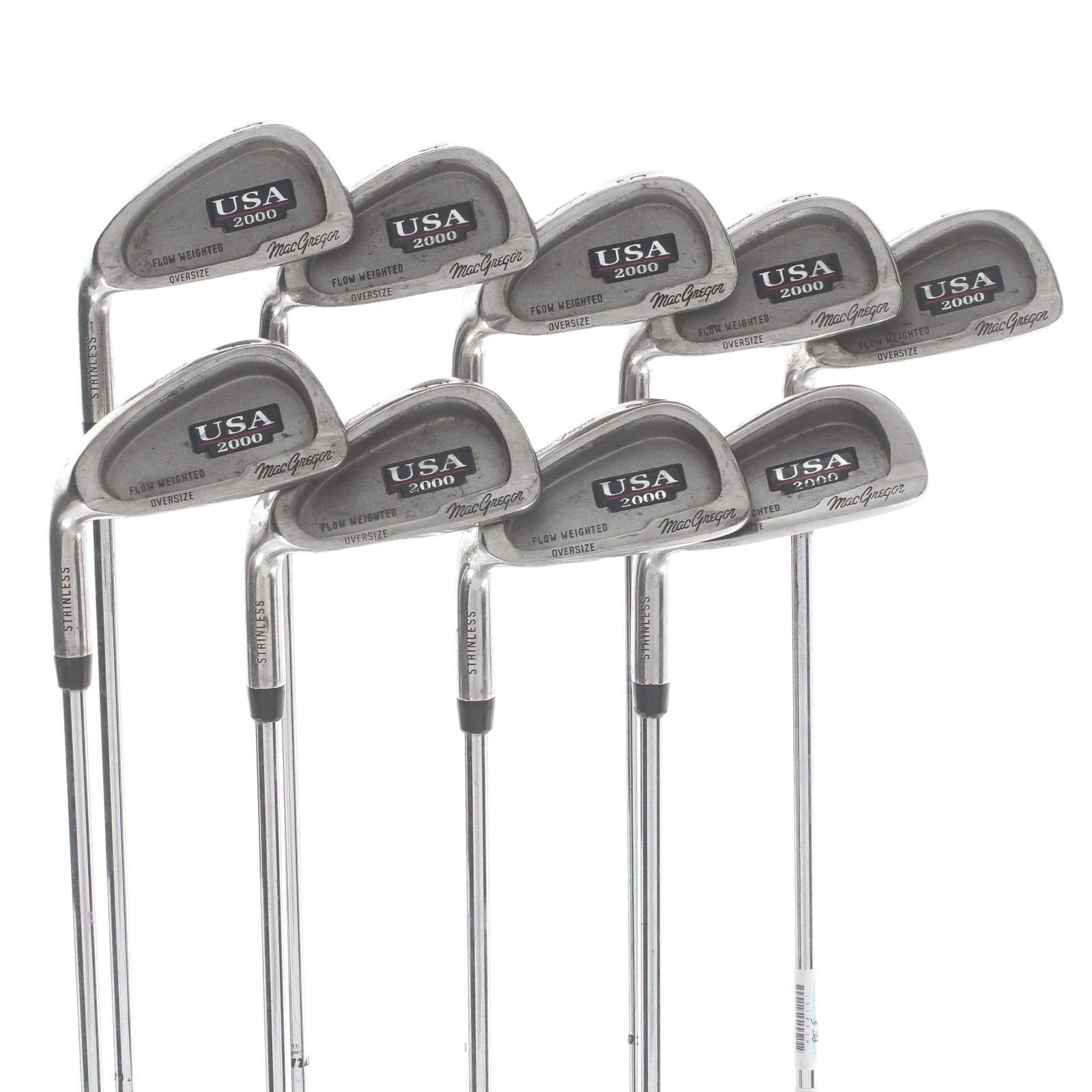 MacGregor USA 2000 Steel Mens Left Hand Irons 3-SW Regular - MacGregor