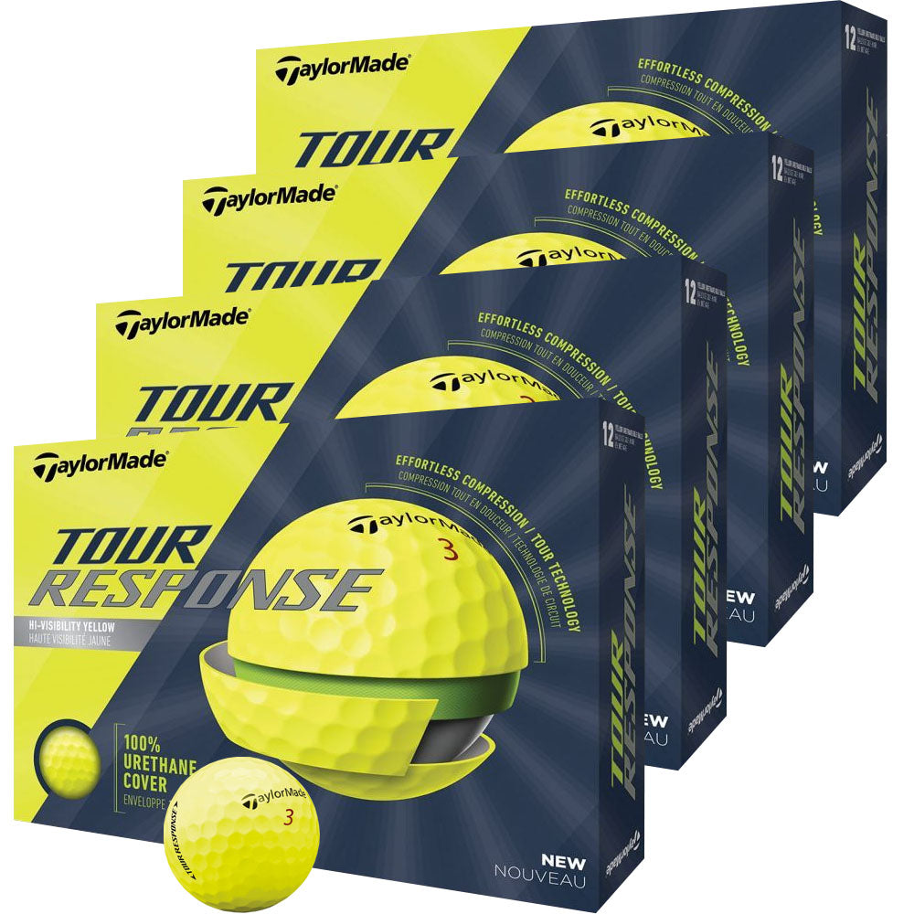 TaylorMade Tour Response 4 for 3 Personalised Golf Balls - Yellow